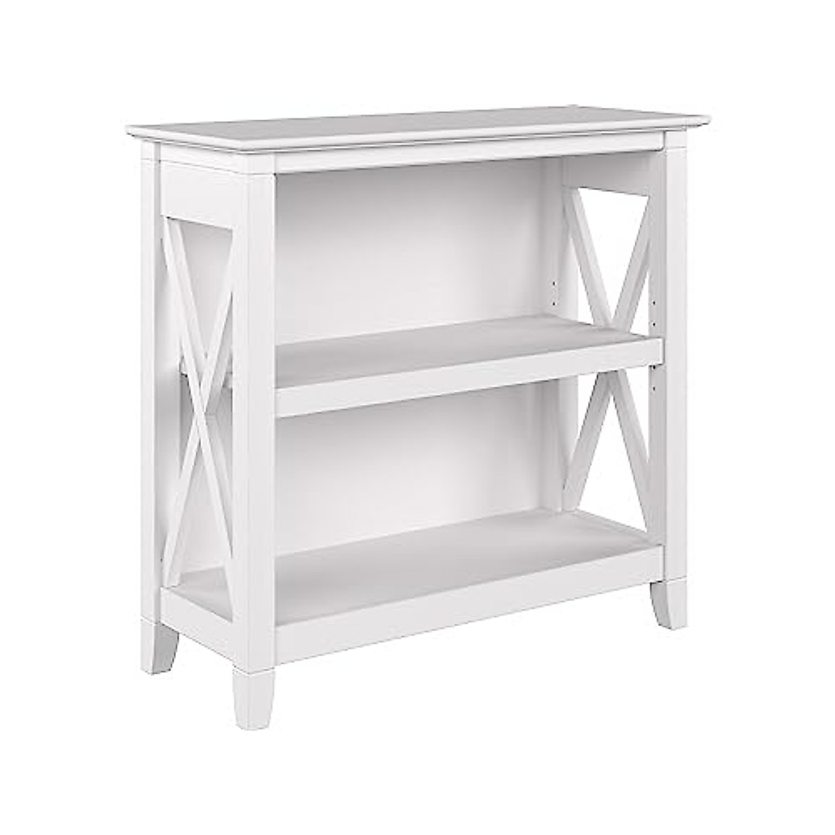 Bush Furniture Key West Small 2 Bookcase in Pure White Oak