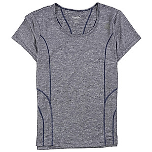 Reebok Womens Two Tone Basic T-Shirt, Blue, Large