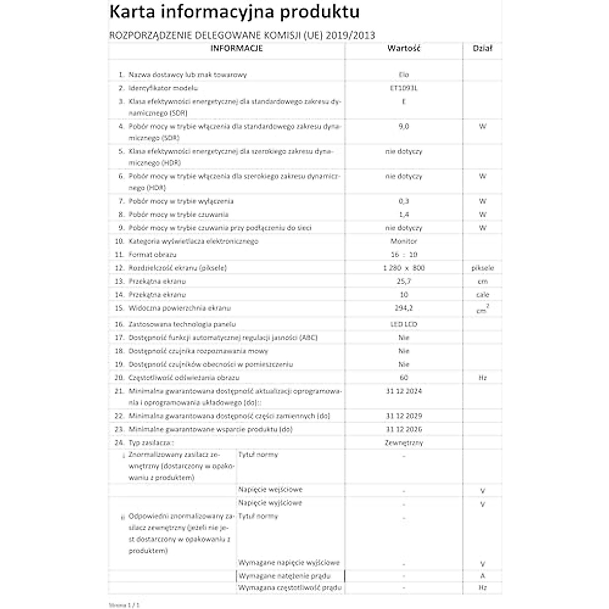 Elo LED-Backlit LCD Monitor 10.1" Black (E321195)