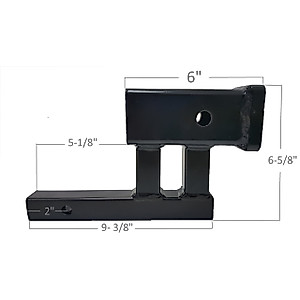 MaxxHaul 70355 1-1/4" to 2" (Fits class II only) Hitch Adapter with 4" Rise and 3-3/8" Drop