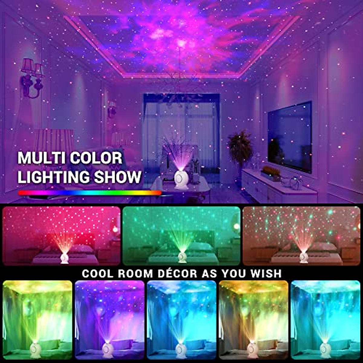 LOFTEK Galaxy Projector Star Projector, 360° Adjustable Night Light Projector with Remote Control&Timer, Rechargeable LED Starry Light Projector for Kids Bedroom Decor, Adult Home Theater, Ceiling
