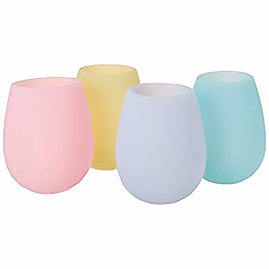 Shark Skinz Shark Skinzz Set of 4 Pastel Silicone Drinkware, 4 Count (Pack of 1), Multicolor