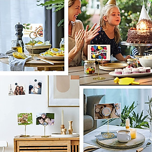 HomWanna Table Number Holders 20Pcs - 3.35 Inch Place Card Holder Table Number Stands for Wedding Party Graduation Reception Restaurant Home Centerpiece Decorations Office Memo Picture Photo (Gold)