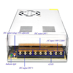 Padarsey DC 24V 15A 360W Power Supply Universal Regulated Switching Transformer Adapter Driver 110V/220V AC Input for LED Strip CCTV Radio Computer Project