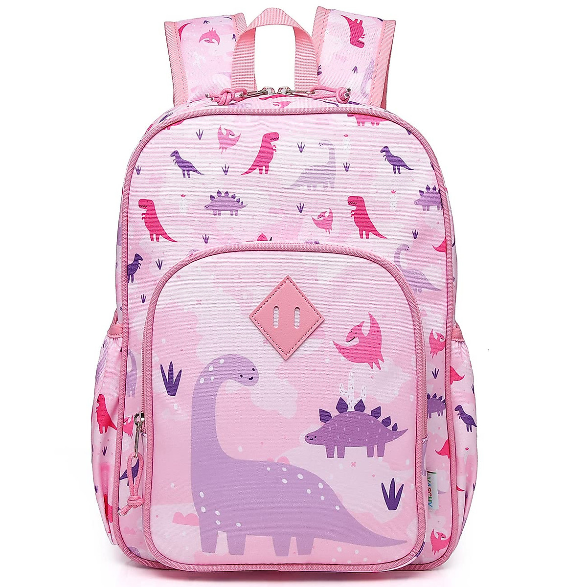 VASCHY Toddler Kids backpacks, Cute Lightweight Water Resistant Preschool Kindergarten Backpack for Girls Pink Dinosaurs
