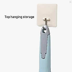 GOOFFY NLIAN- Broom and Dustpan Set, 180 ° Rotation Non-stick Hair Extra Long Handle Rotatable Broom and Dustpan Windproof Stainless Steel Rod Broom Set dustpan set