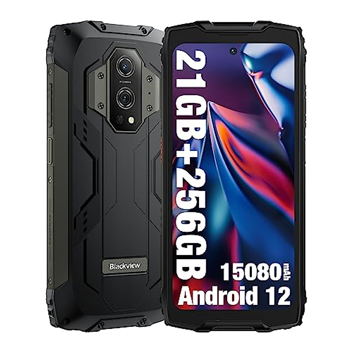 Blackview Rugged Smartphone(2023), BV9300 Laser Rangefinder Version, 21GB+256GB/1TB,15080mAh Battery/33W, Waterproof Phone, 6.7" FHD+ 120Hz, 50MP+32MP, Android 12 Rugged Cell Phone, FPR/FACE ID/NFC