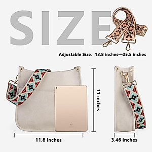 Viva Terry Vegan Leather Crossbody Fashion Shoulder Bag Purse with 2 Adjustable Strap (White)