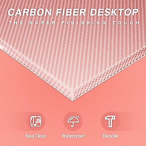 Homall L Shaped Gaming Desk Computer Corner Desk PC Gaming Desk Table with Large Monitor Riser Stand for Home Office Sturdy Writing Workstation (Pink, 47 Inch)