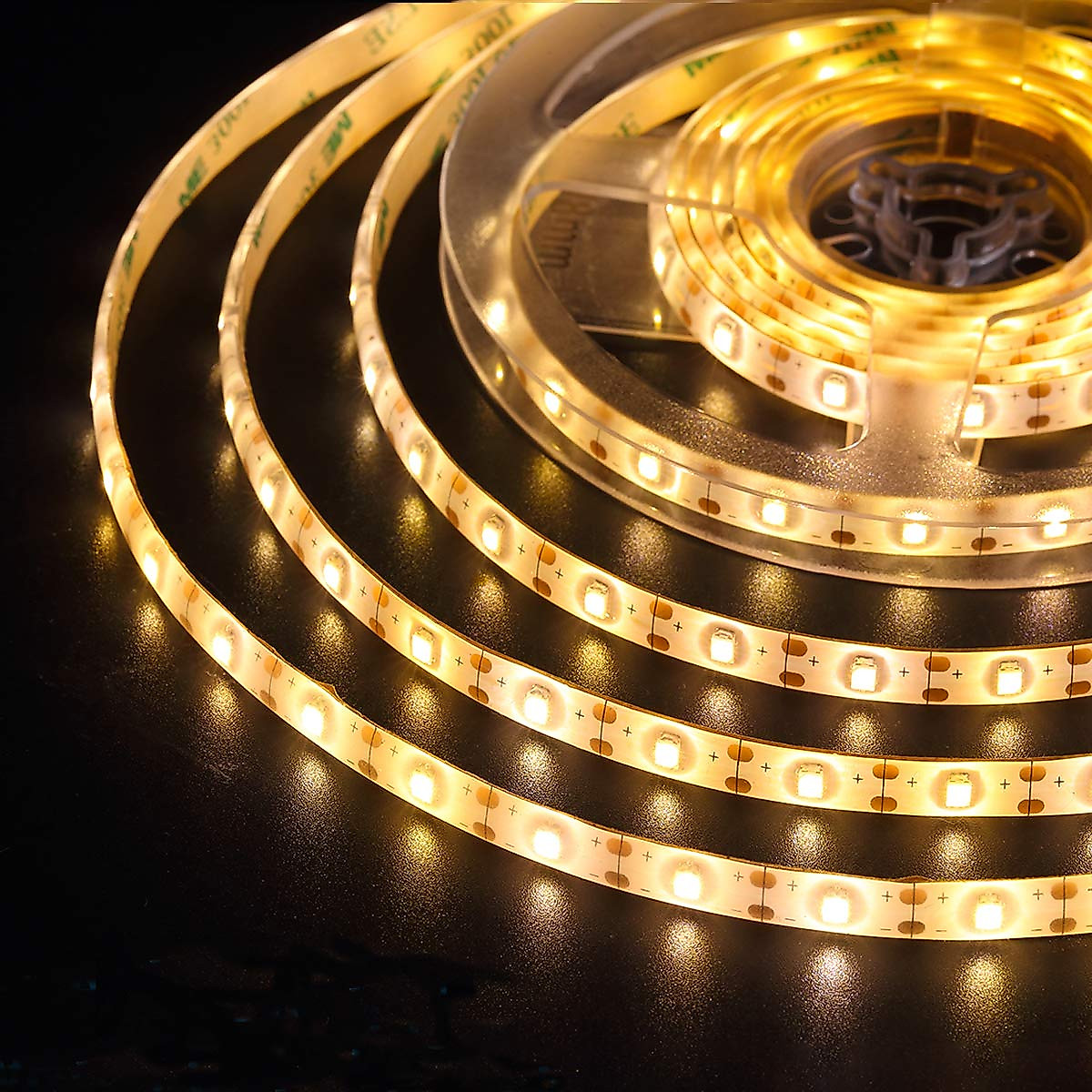 AMIR Upgraded LED Strip Lights, 90 LED 9.84ft Flexible Solar Strip Lights, 8 Lighting Modes, Waterproof for Patio, Garden, Home, Wedding, Courtyard (Warm White)