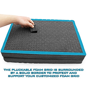 CASEMATIX 3 Pack Gun Case Foam Customizable Insert with Three Pluck Foam Sheets for Gun Cases, Foam Padding, Packing Foam, Tool Foam, Kaizen Foam - 20" x 13.75" x 1.75" Each