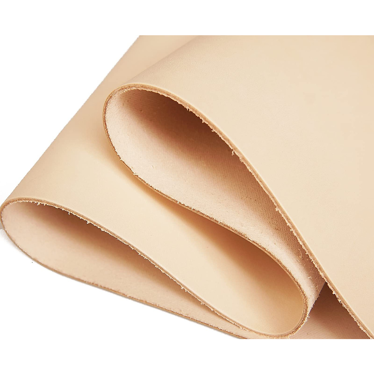Vegetable Tanned Leather Sheets for Crafts (3.5-4.0oz | 1.5mm Thickness) Full Grain Tooling Leather Thick Cowhide Crafting Leather (Creamy-1.5mm, 10"x10")
