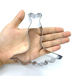 LILIAO Wedding Dress Cookie Cutter for Wedding/Engagement - 4 x 4.3 inches - Stainless Steel