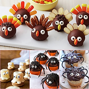 Candy Eyes for Decorating Edible Small Candy Eyes Eyeballs Halloween Sprinkles for Cake Cupcakes Toppers Cookies Baking Decoratings Christmas (7mm Eyes)