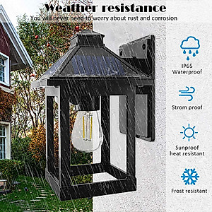 Solar Wall Lanterns Light Outdoor with 3 Modes, GEYUEYA 2 Pack Wireless Solar Motion Sensor LED Wall Sconce Lights Waterproof Warm Lighting Porch Light Fixtures for Patio Porch Garden Yard - No Glass