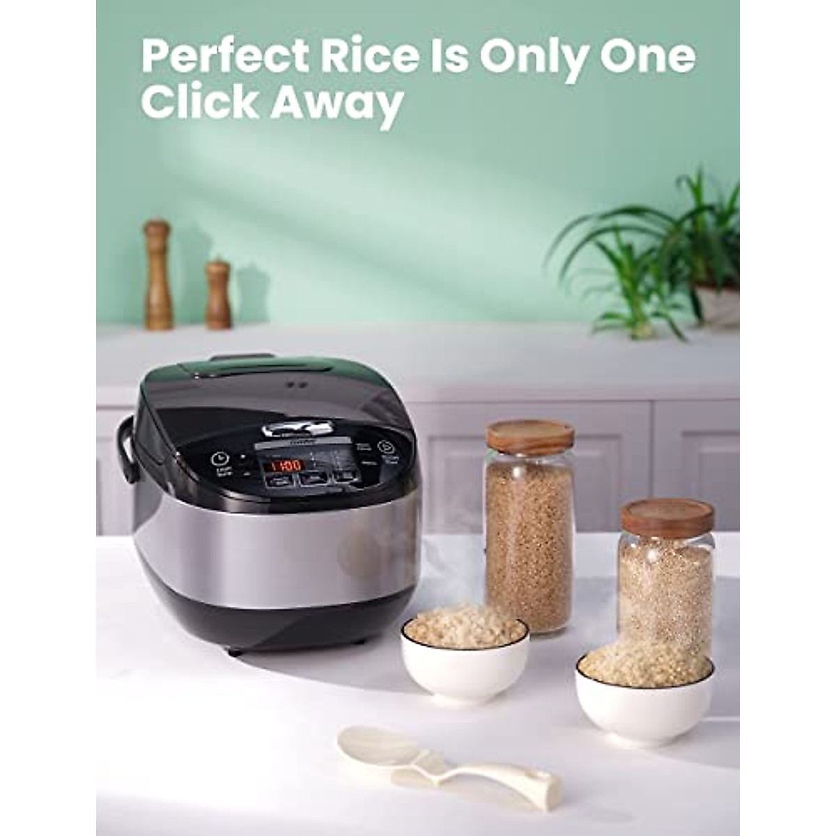 COMFEE' Rice Cooker, Japanese Large Rice Cooker with Fuzzy Logic Technology, 11 Presets, 10 Cup Uncooked/20 Cup Cooked, Auto Keep Warm, 24-Hr Delay Timer