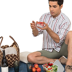 MT Products Small Plastic 4 Compartment Meal Prep Containers with Lids - Disposable Divided Compartment Bento Box for Lunch, Snacks or Travel 6 in x 6 in (15 Pieces) - Made in The USA