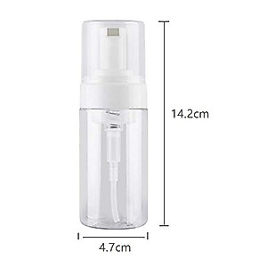 LASSUM 2 Pieces Clear Plastic Foamer Liquid Soap Pump Bottle Travel Foaming Soap Dispenser,100ML