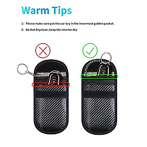 Faraday Bag for Key Fob - 2 Pack Faraday Cage Protector - Car RFID Signal Blocking - Anti-Hacking Case Blocker,Anti-Theft Pouch