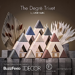 The Degrē Trivet (Sandstone, Set of 3) by LINE+ARC. Potholder, 10mm Thick & Heat Resistant to 500F. 100% Food-Grade Silicone, Dishwasher Safe, Stain-Resistant. Modern Geometric Mid Century…