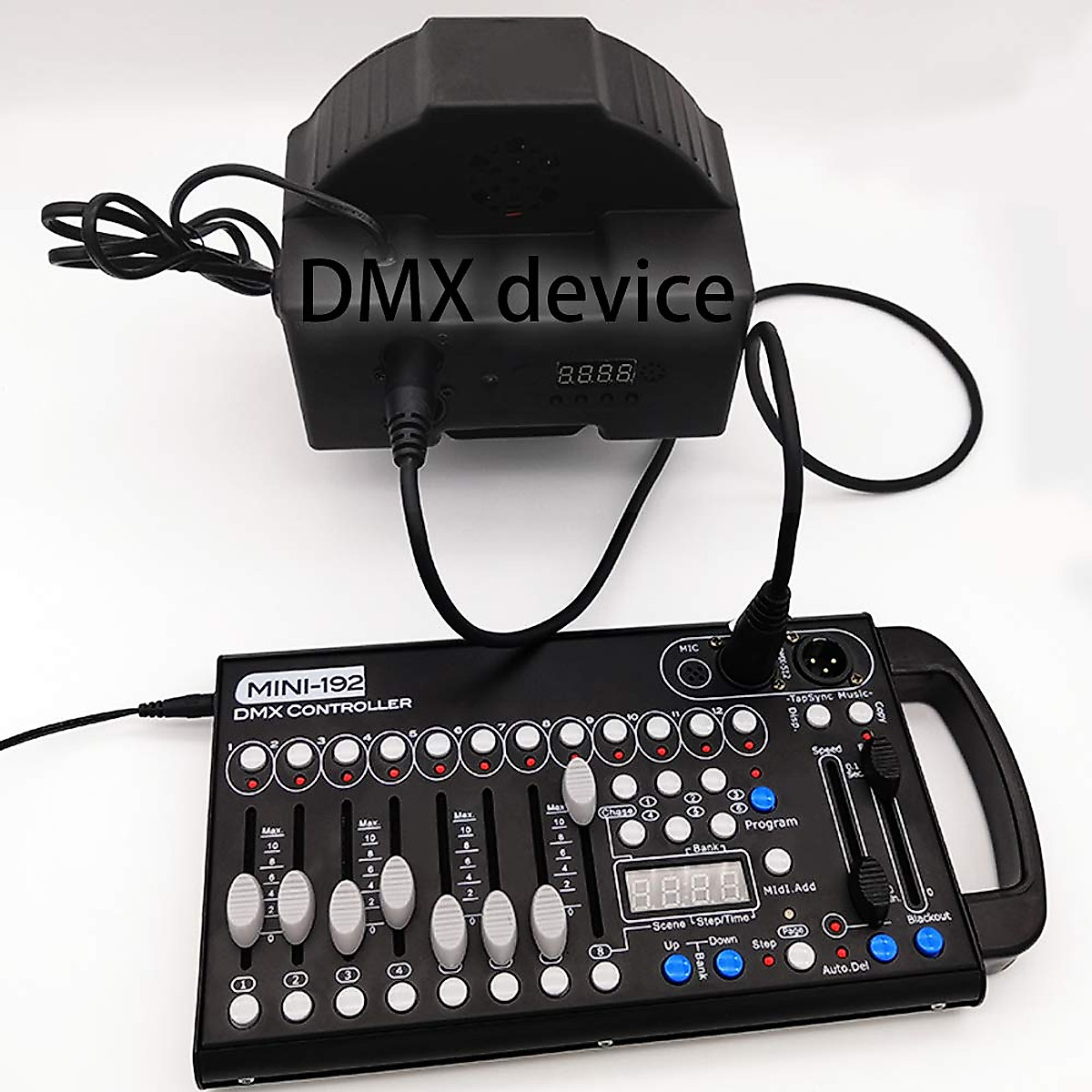 Dmx Console,Universal DMX-512 Controller 192 DMX 512 Stage DJ Light Controller 240 Different Scenes Dmx512 Console Applicable to 3-Pin DMX Cable for DJs Bands Bars Pubs Clubs Family Party Wedding etc…