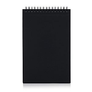 Art-N-Fly Black Sketch Pad Mini 5.5x8.5" 2 Pack - Black Paper Sketchbook for Drawings, Perforated Edge on Spiral 100 Sheets Total - Art Sketch Book for Coloured Pencils, Graphite, Pastels & Gel Pens