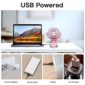 SkyGenius Battery Operated Clip On Baby Stroller Fan (Pink)