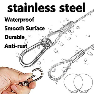 Lsqurel 5 Pack Stage Light Safety Cable Stainless Steel Security Wire for Lighting, Luggage, Garage Goor, Camera