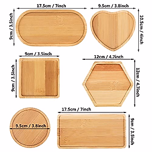DIY Mosaic Bamboo Coasters, Blank Base Trays, Drinking Cup Coaster, Plant Coaster, Art Plate (6 Pack, Mosaic Tiles not Included)