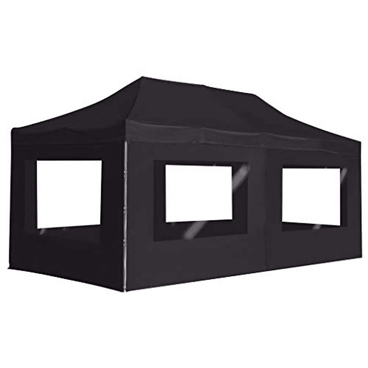 Professional Folding Party Tent with Walls Aluminum,Fruit Stand Gazebo,Deck Gazebo,Camping Gazebo,Hardtop Gazebo,Featuring a Folding Design,for Barbeque,Garden Party,Markets,19.7'x9.8' Anthracite