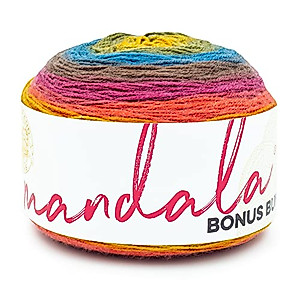 Lion Brand Yarn Mandala Bonus Bundle Yarn, Yarn for Knitting, Crocheting, and Crafting, 1 Cake, Chimera