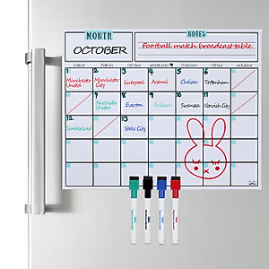 Mr. Pen- Dry Erase Calendar for Fridge, Magnetic, 14.7 x 11.8", Magnetic Calendar with 4 Dry Erase Markers, Magnetic Calendar for Fridge, Magnetic Whiteboard Calendar, Dry Erase Fridge Calendar.