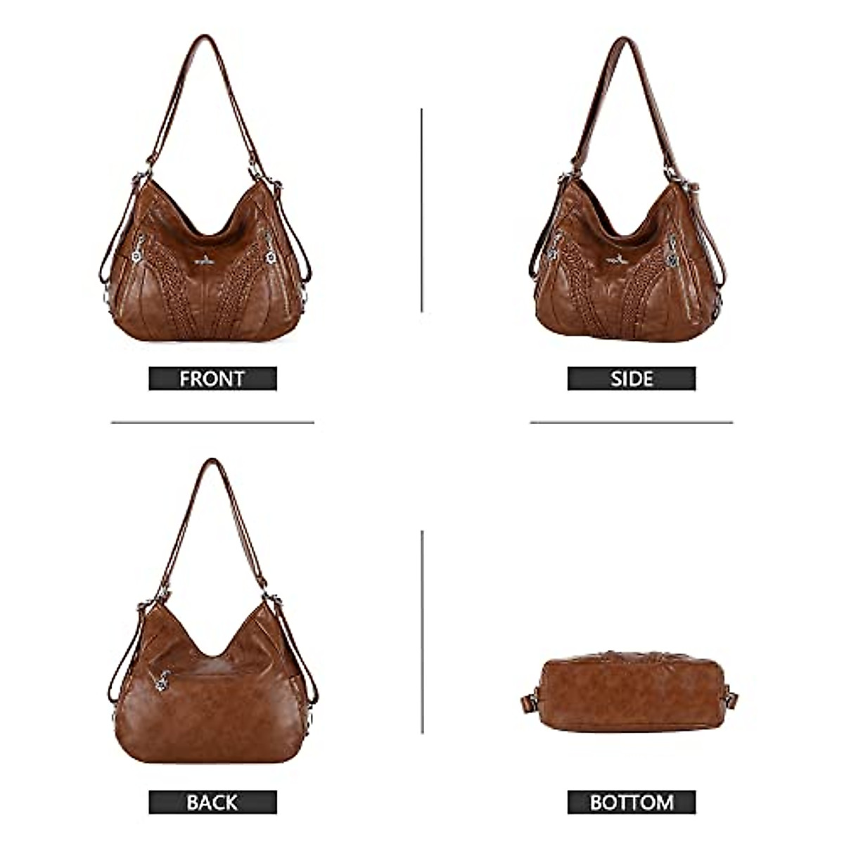 Purses and Handbags Women Fashion Tote Bag Shoulder Bags Top Handle Satchel Purses Washed Synthetic Leather Handbag