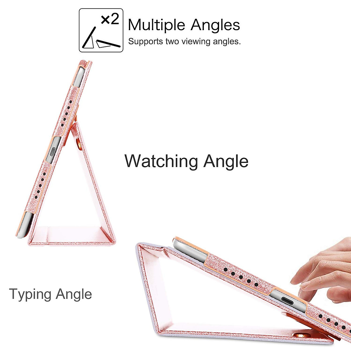 BENTOBEN for iPad 9th / 8th / 7th Generation Case, New iPad 10.2 Case 2021/2020/2019, Auto Wake/Sleep with Pencil Holder PU Leather Protective Case for iPad 10.2 inch, Rose Gold