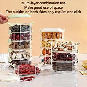 Multi-layered Seasoning Transparent Storage Box, Containers for Organizing Pantry, Food Storage Containers with Lids Airtight, Plastic Spice Storage for Fruits, Vegetables (3*green)