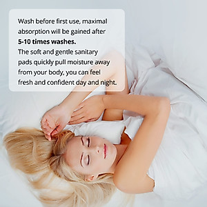 wegreeco Reusable Menstrual Pads for Women - Reusable Sanitary Pads | Reusable Panty Liners | Soft Cloth Menstrual Pads - 5 Pack, 1 Cloth Wet Bag (L, Bee & Bloom)