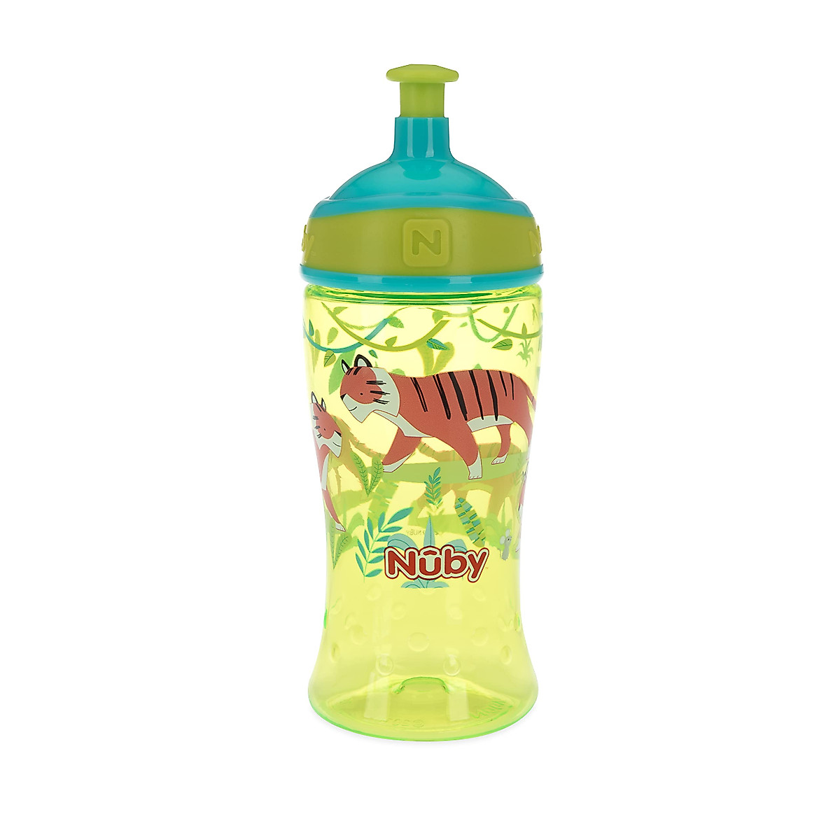 Nuby Printed Kids Pop Up Sipper Water Bottle, Colors May Vary, 1 Pack, 12 Oz., Multi