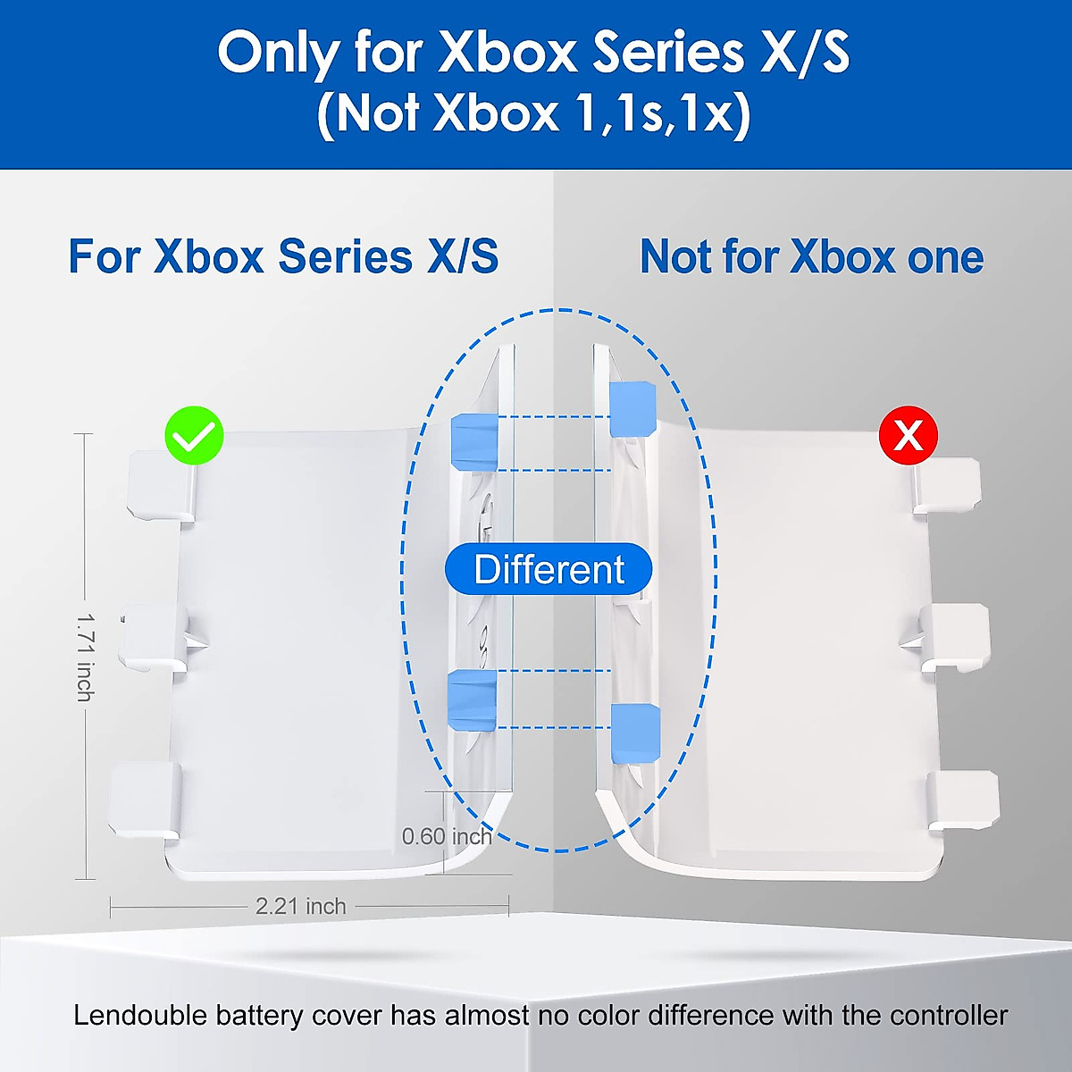 Battery Cover for Xbox Core Controller, Universal Replacement Battery Back Door Lid for Xbox Series X & Wireless Controller Black White, 4Pcs Batteries Caps Shell Repair Part for Xbox Series S Remote