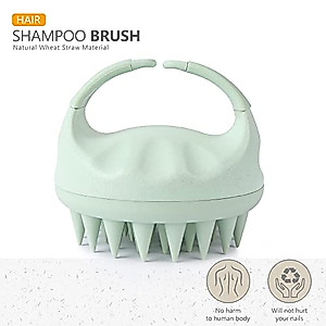 Sndyi Scalp Massager Shampoo Brush, Scalp Scrubber with Soft Silicone Bristles, Scalp Exfoliator for Dandruff Removal, Scalp Massager for Hair Growth, Wet Dry Hair Brush for Scalp Care, Green