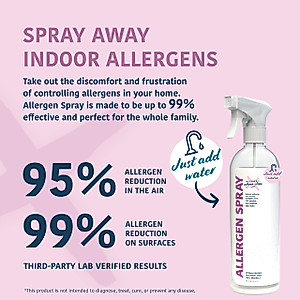 Allergy Asthma Clean Allergen Spray, Pets, Dust Allergies & More, Air & Surface Control, Just Add Water, Bottle, Over 33oz
