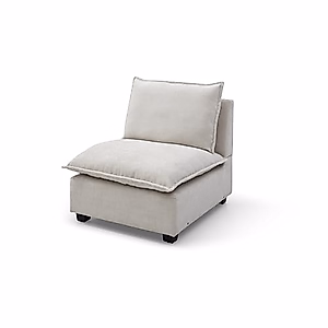 Free Combination Reversible Modular Sectional Sofa with Double Chaise and Thicked Cushions , U Shaped Symmetrical Oversized Sleeper Corner Couch w/ Detackable Backrest and Wooden Legs for Living Room