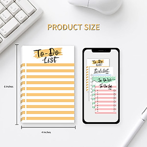 SIMPWAY to Do List Notepad, 200 Sheets 4.0 x 6.0 Inches to Do List Planner Sticky Notes, Grocery List, Reminders, Suitable for Work Planner, Daily to-do List Planner, Academic Planner, 4 Cute Designs