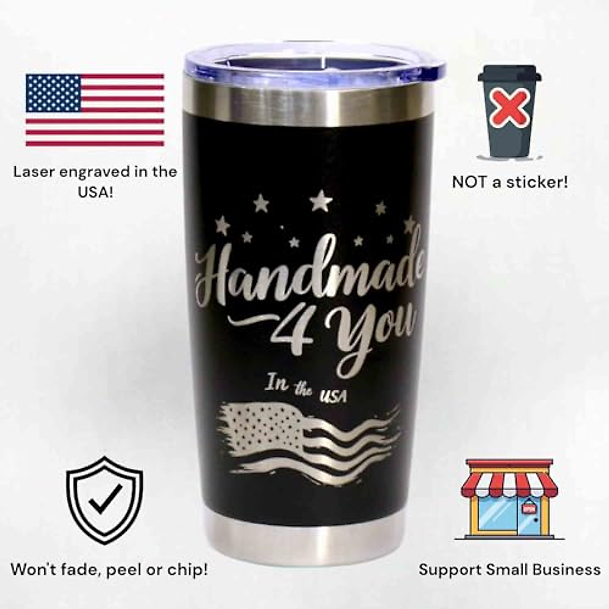 Made4You, 'Dogs Make a House a Home', Laser Engraved Stainless Steel Tumbler, 20 Oz., Dog Theme Gift, Black Color, Gift for Dog Lovers