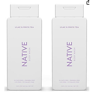 Native Body Wash Contains Naturally Derived Ingredients | For Women & Men, Sulfate, Paraben, & Dye Free Leaving Skin Soft and Hydrating | Lilac & White Tea 18 oz - 2 Pk