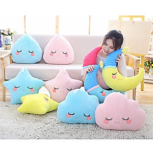 Zuwxeu Cloud Pillows Cute Home Plush Pillow Star & Moon Pillow Car Head Pillow Cushion Plush Decorative Pillows