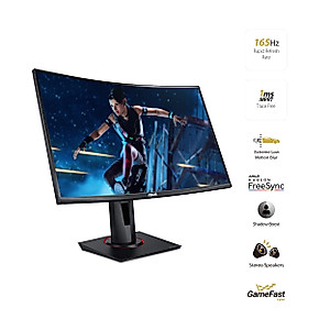 ASUS TUF Gaming VG27VQ 27” Curved Gaming Monitor 165Hz Full HD (1920 X 1080) 1ms Elmb Eye Care DisplayPort HDMI Dual-Link DVI-D (Renewed)