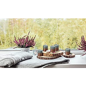 BOLSIUS 4 Pack Eucalyptus Green/Copper Sunset Rustic Metallic Pillar Candles - 2.75 X 3.25 Inches - Natural Eco-Friendly Plant-Based Wax - Unscented Dripless Smokeless 35 Hour Quality European Candles