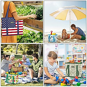 BALEINE 3Pk Reusable Grocery Bags, Foldable Shopping Bags for Groceries with Reinforced Bottom & Handles (Island Breeze)