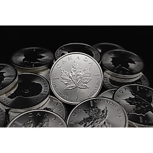 1988 - Present (Random Year) Lot of (10) 1 oz Silver Canadian Maple Leaf Coins Brilliant Uncirculated with Certificates of Authenticity $5 Seller BU