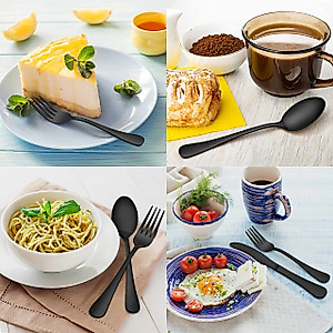 Herogo 30-Piece Matte Black Silverware Set with Drawer Organizer, Stainless Steel Flatware Cutlery Set for 6, Modern Tableware Eating Utensils Set with Tray, Dishwasher Safe, Satin Finish